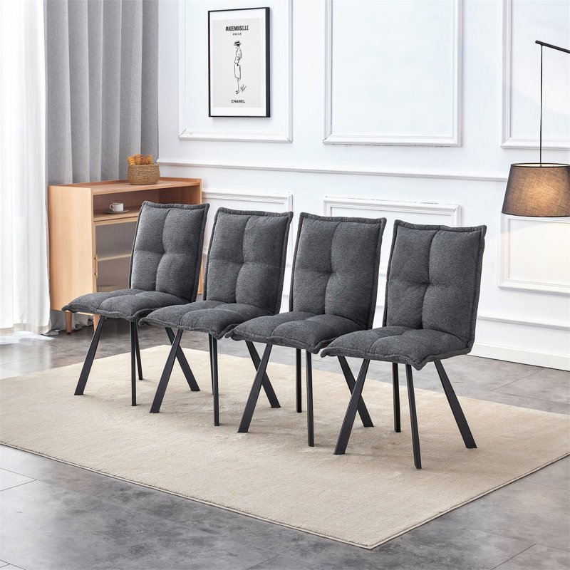 George Oliver Dining Chairs Set Of 2 High Back Modern Upholste Dining Room Kitchen Side Chair With Metal Legs For Home Living Room Bedroom Office Wayfair